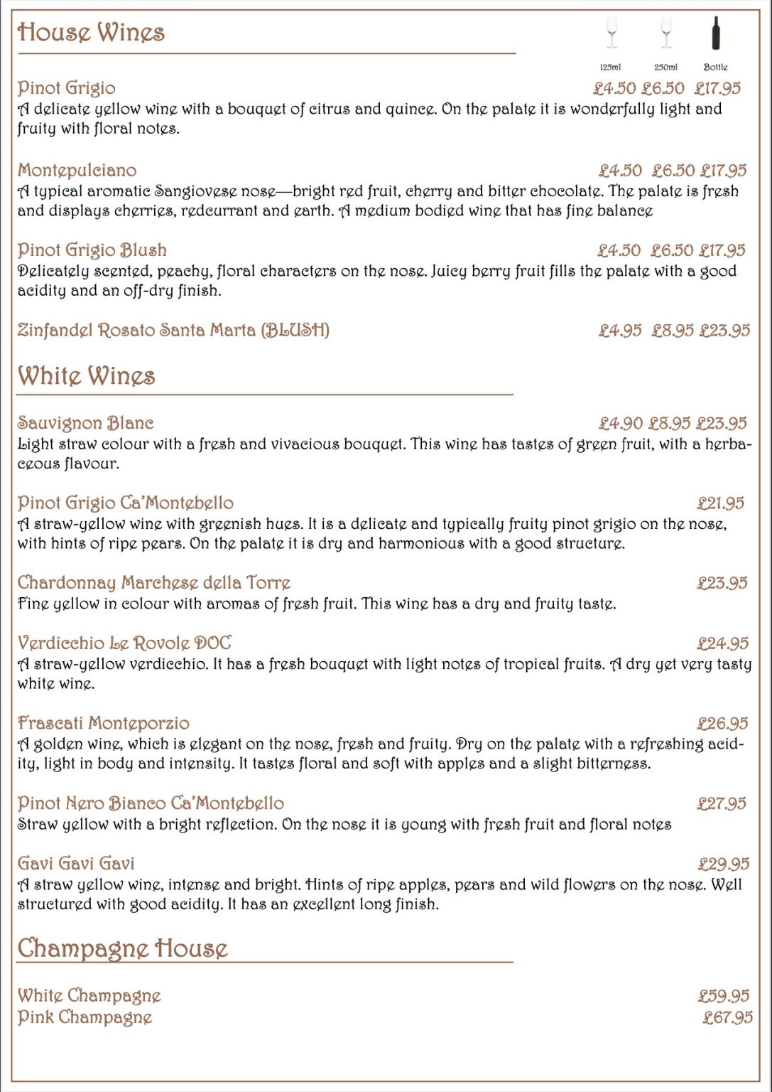 Drinks Menu – Don Alberto